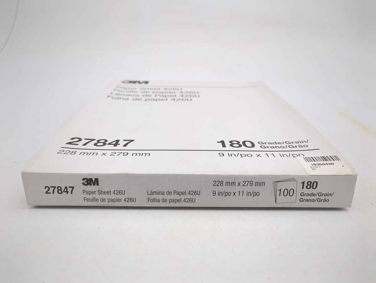 3M 27847 426U Coated Silicon 9" X 11" Sheet 180 Grit Carbide Sandpaper ...