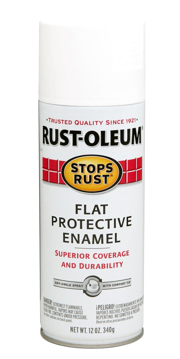 Rust-Oleum 7790830 Stop Rust 12 oz. Protective Enamel Flat White Spray ...