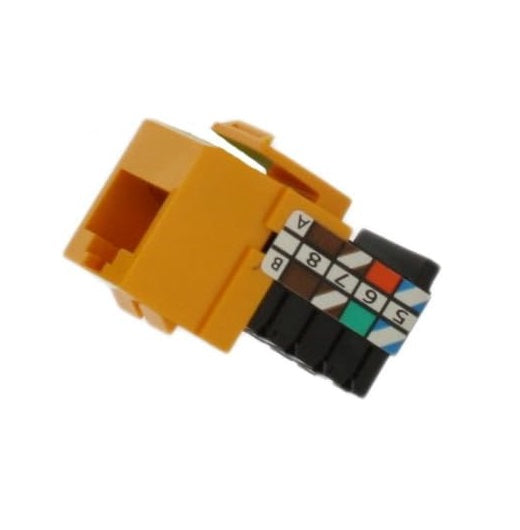Leviton 41108-RY3 Male to Female Yellow Snap-In Jack Cat-3 RJ-45 Quick ...