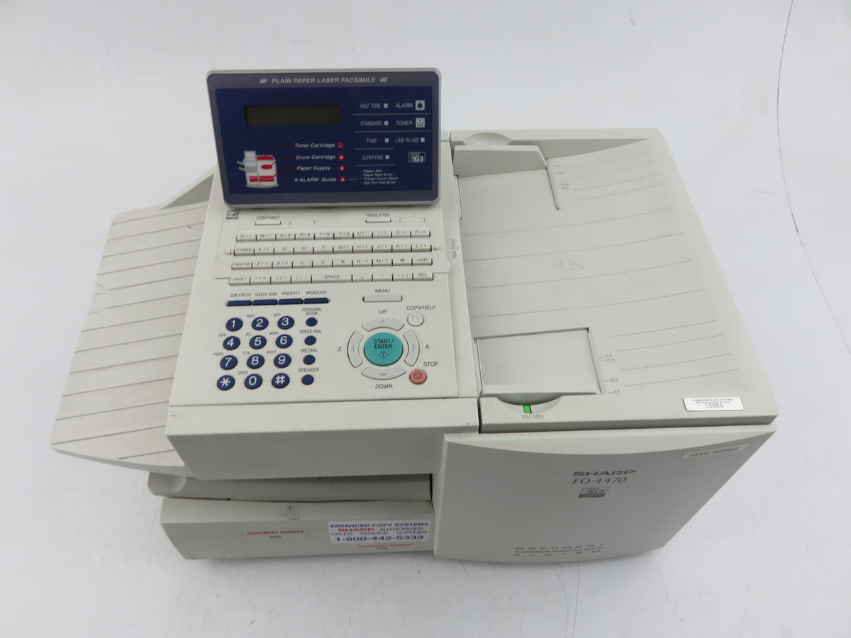 Sharp FO-4470 Facsimile Print Scanner Copy Fax Machine Monochrome Lase ...