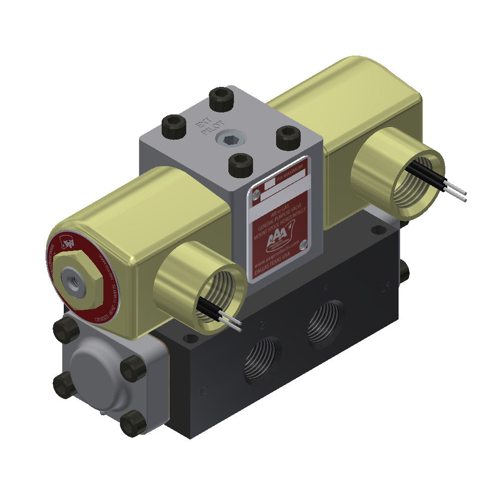 AAA Products SY3-24VDC SY3 Series 3/8" NPTF 3-Position 4-Way Double So ...